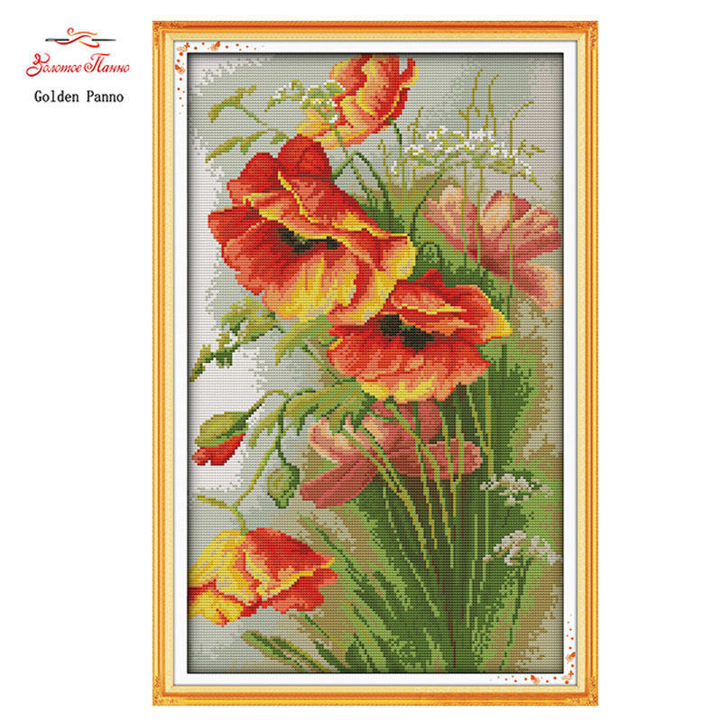 Набор для вышивки крестом своими руками, набор для вышивания, цветочный ...