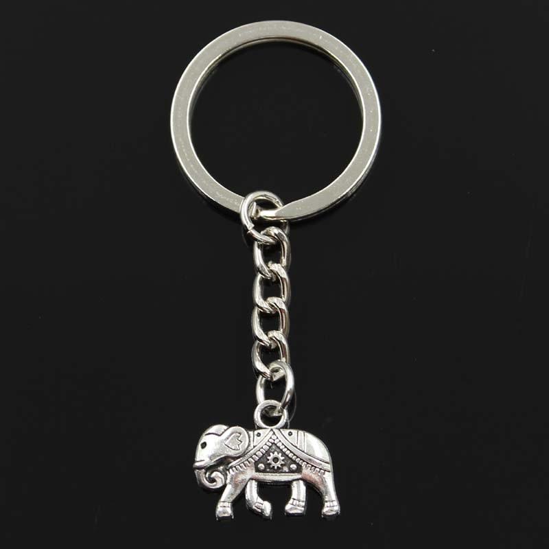 Buy Fashion Keychain 16x20mm Thailand Mounts Elephant Silver Color ...