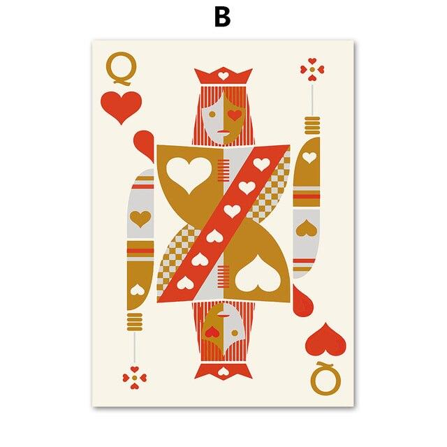 Poker Cards Jack King Queen Of Hearts JQK Wall Art Canvas Painting ...