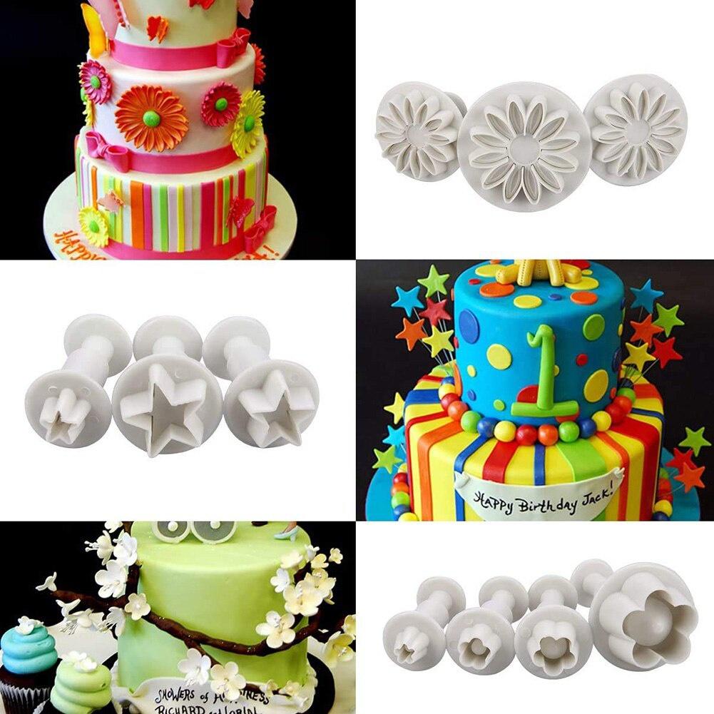 Cheap 33pcs Cake Decorating Molds Silicone Mini Star Plunger Fondant ...
