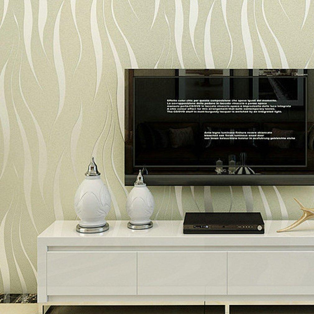 Buy 10M Home 3D Wave Flocking Wallpaper Living Room Wall Covering ...