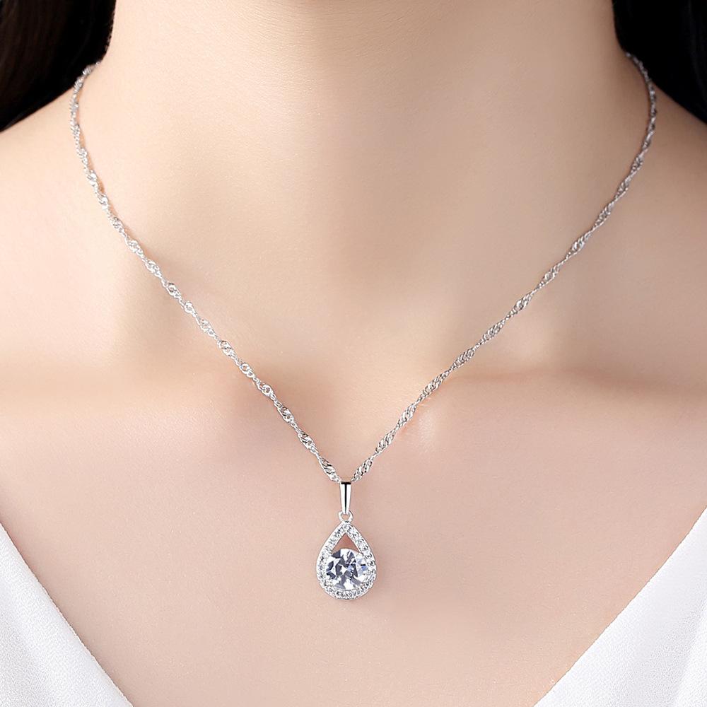 Buy Angel Tears Necklace Micro Inlaid Korean Version Water Drop ...