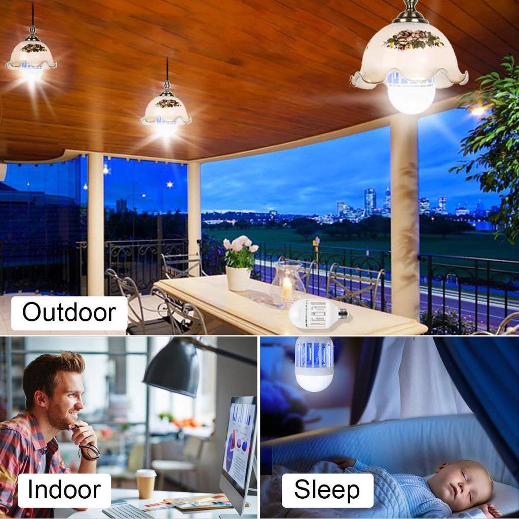 Buy 2in1 LED Bulb Electric Trap Mosquito Killer Light E2715W Electronic ...