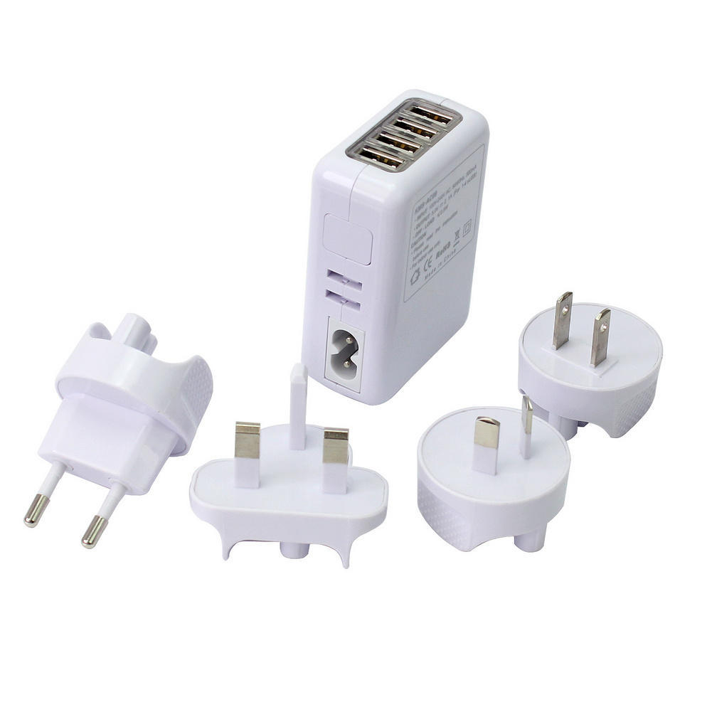 Portable AC 100-240V 4 USB Ports Wall AC Charger Adapter US/EU/AU/UK ...