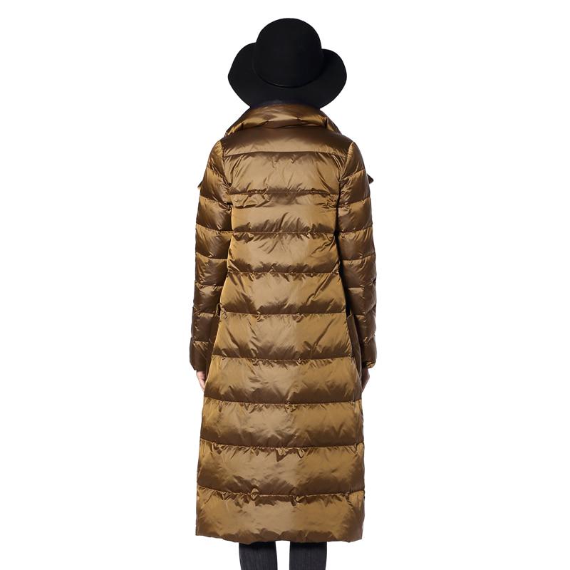 Buy Women Double Sided Down Long Jacket Winter Turtleneck Double ...