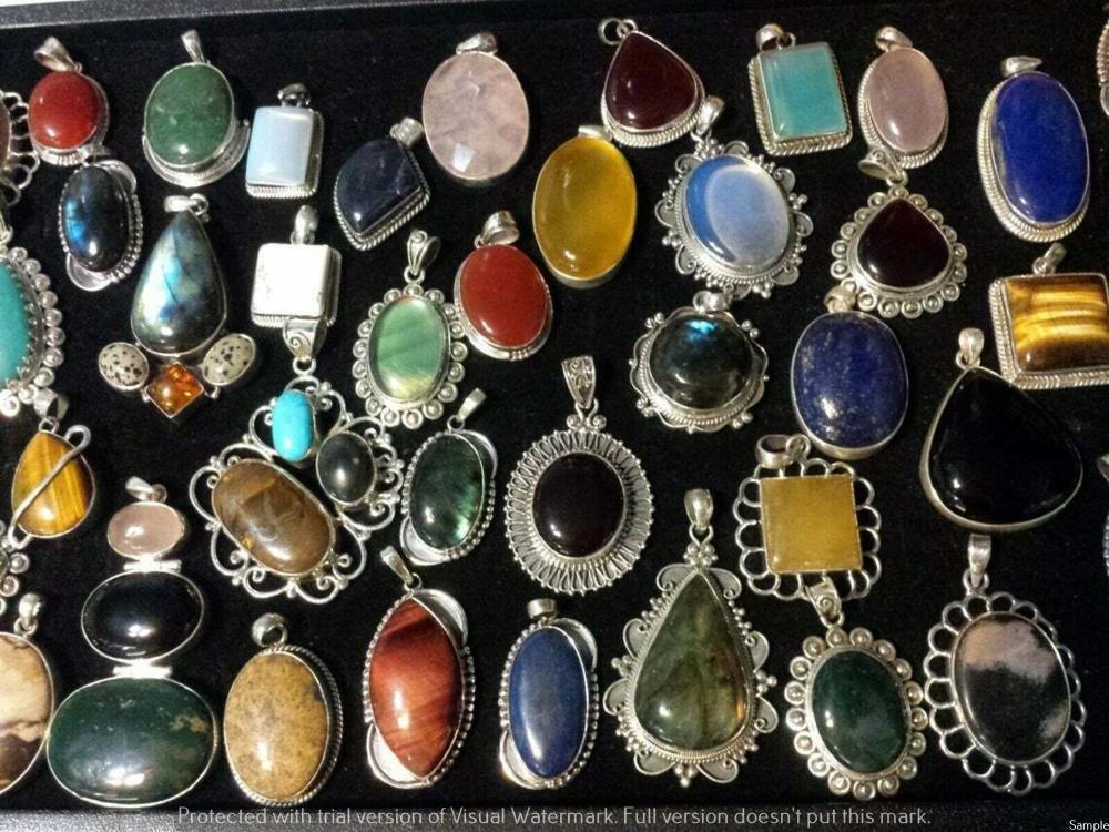 Buy 1 Pcs Multistone Pendant Lot 925 Sterling Silver Plated Pendant ...