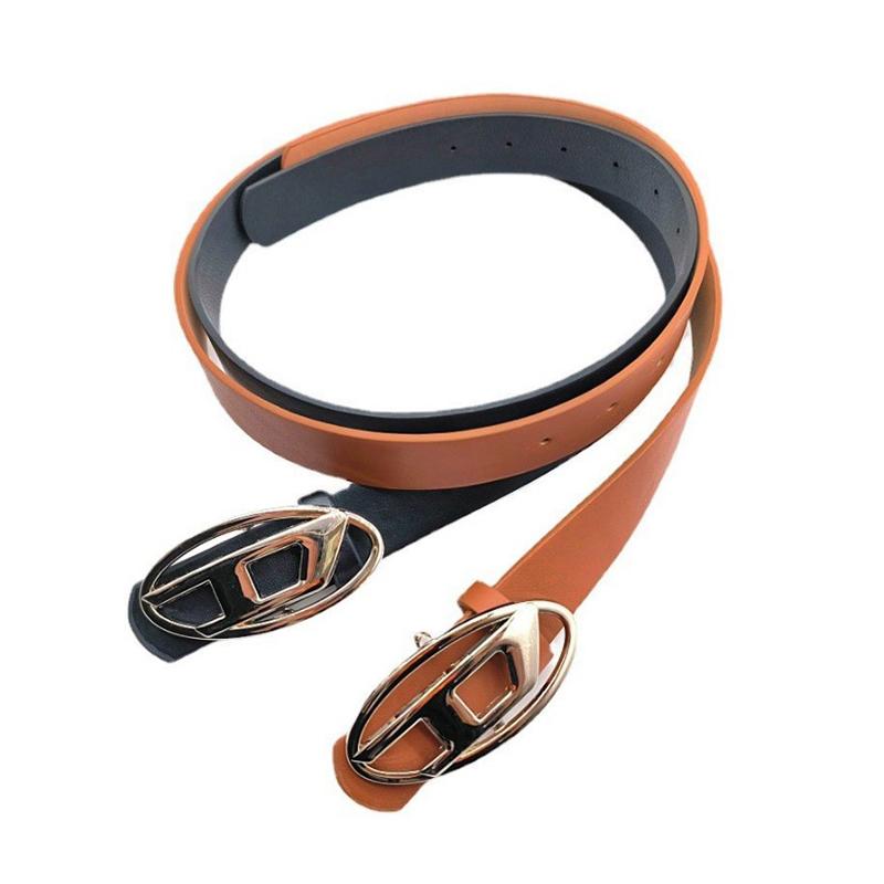 Cheap New Pu Leather Letter D Belts For Women Men Punk Metal Snap ...