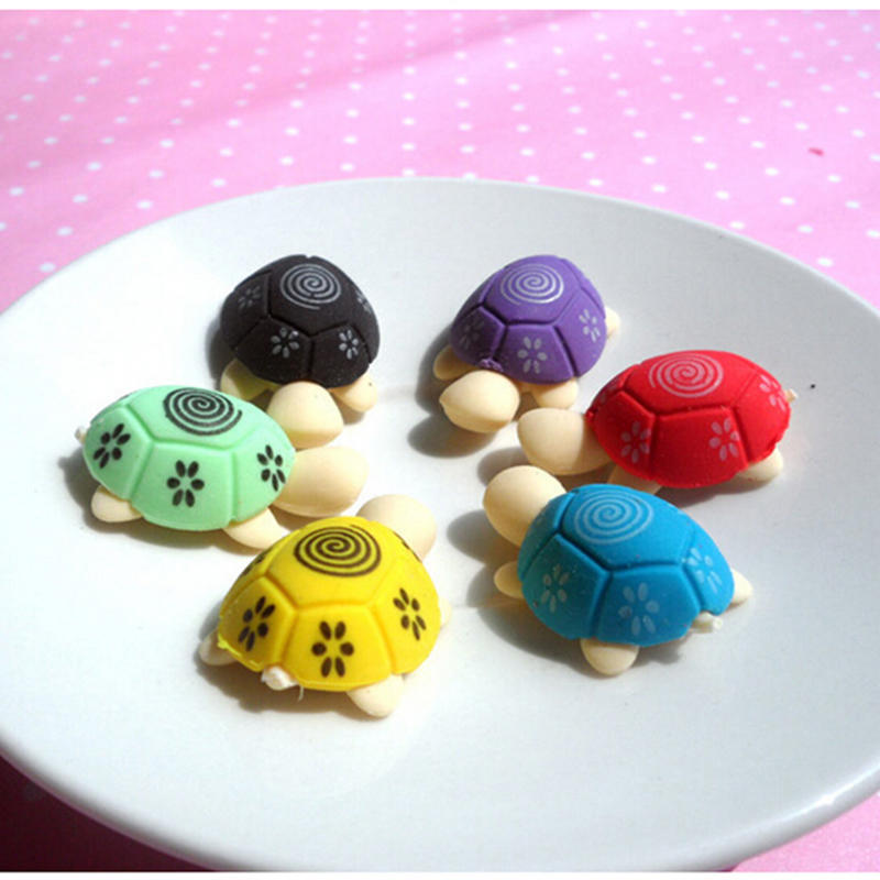 Buy 4pcs Cute Colorful Turtle Shape Cleansing Rubber Eraser Stationary ...