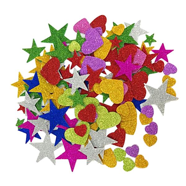 Buy 230pcs Star & Heart Glitter Self-Adhesive Foam Stickers for Ceiling ...