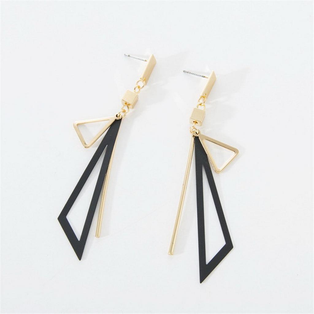 HHNN Hollow Triangular Fringed Earrings Ear Nails Alloy Earrings Women ...