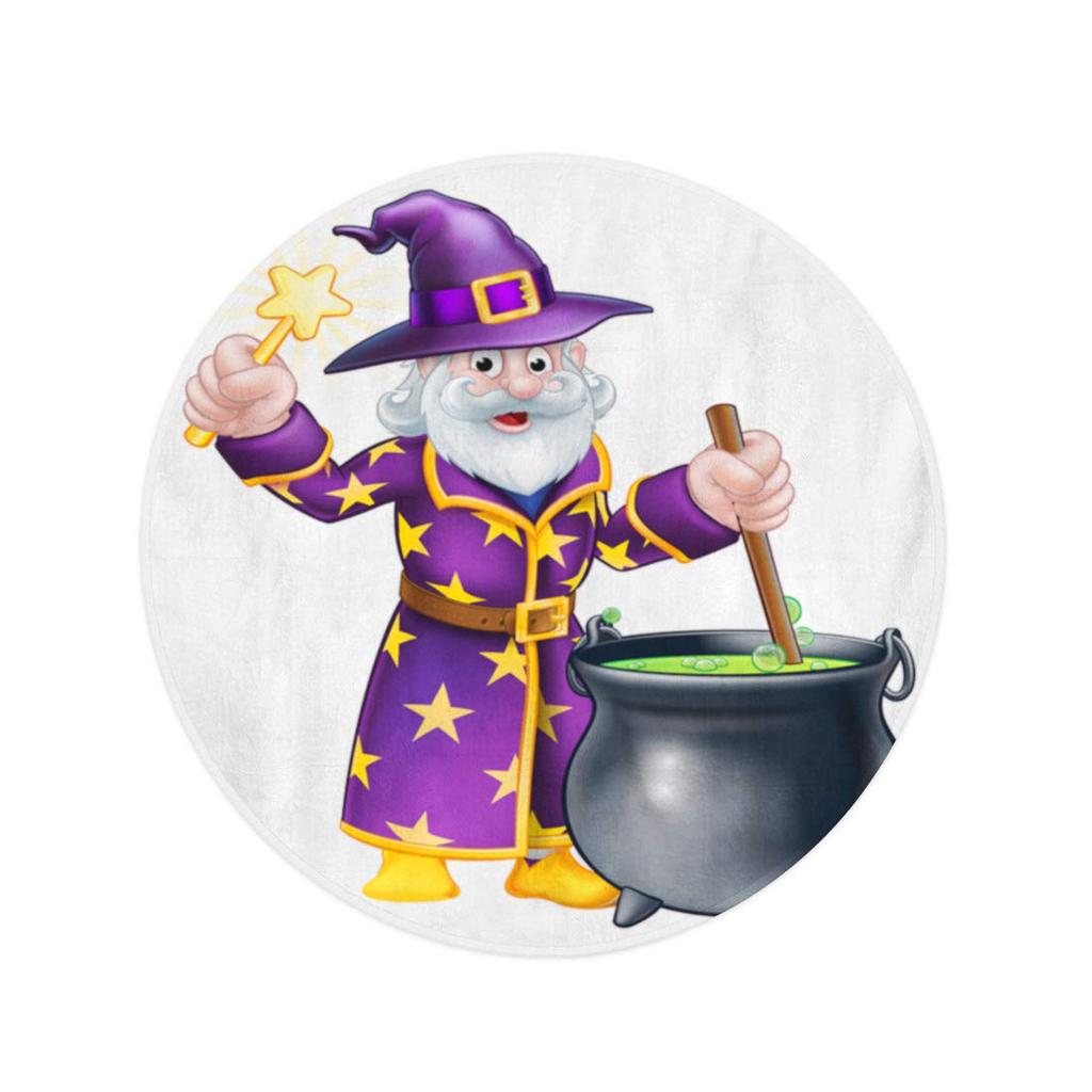 Buy 60inch/150cm Round Beach Towel Blanket Cartoon Wizard Character ...