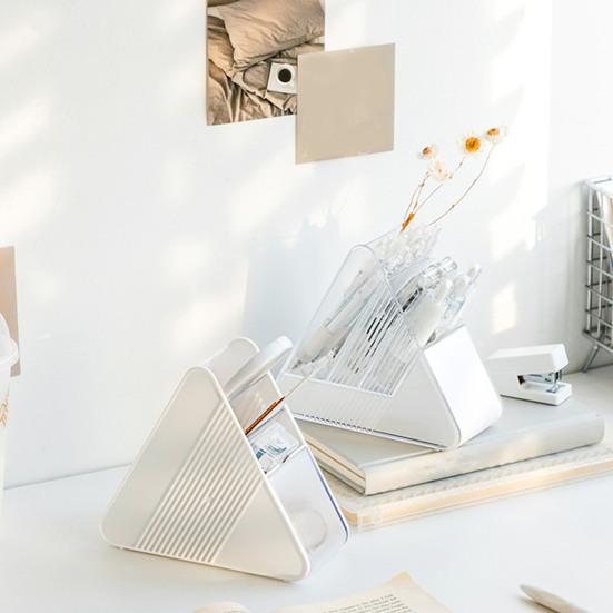 Cheap Triangle Pen Holder Multi-Compartment Cosmetic Storage Box with ...