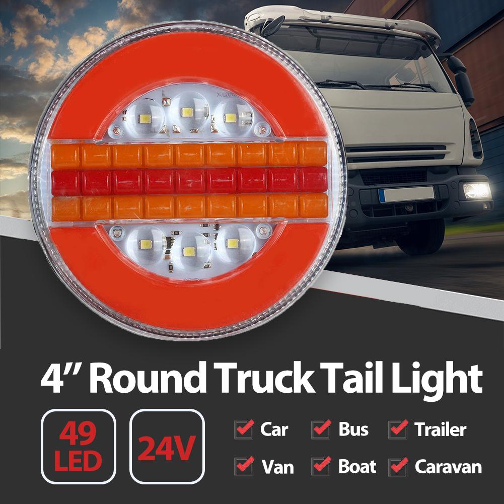 Buy 4'' Lens Round Truck Light 49 LED 24V Dual Flow Car Buses Van Lorry ...