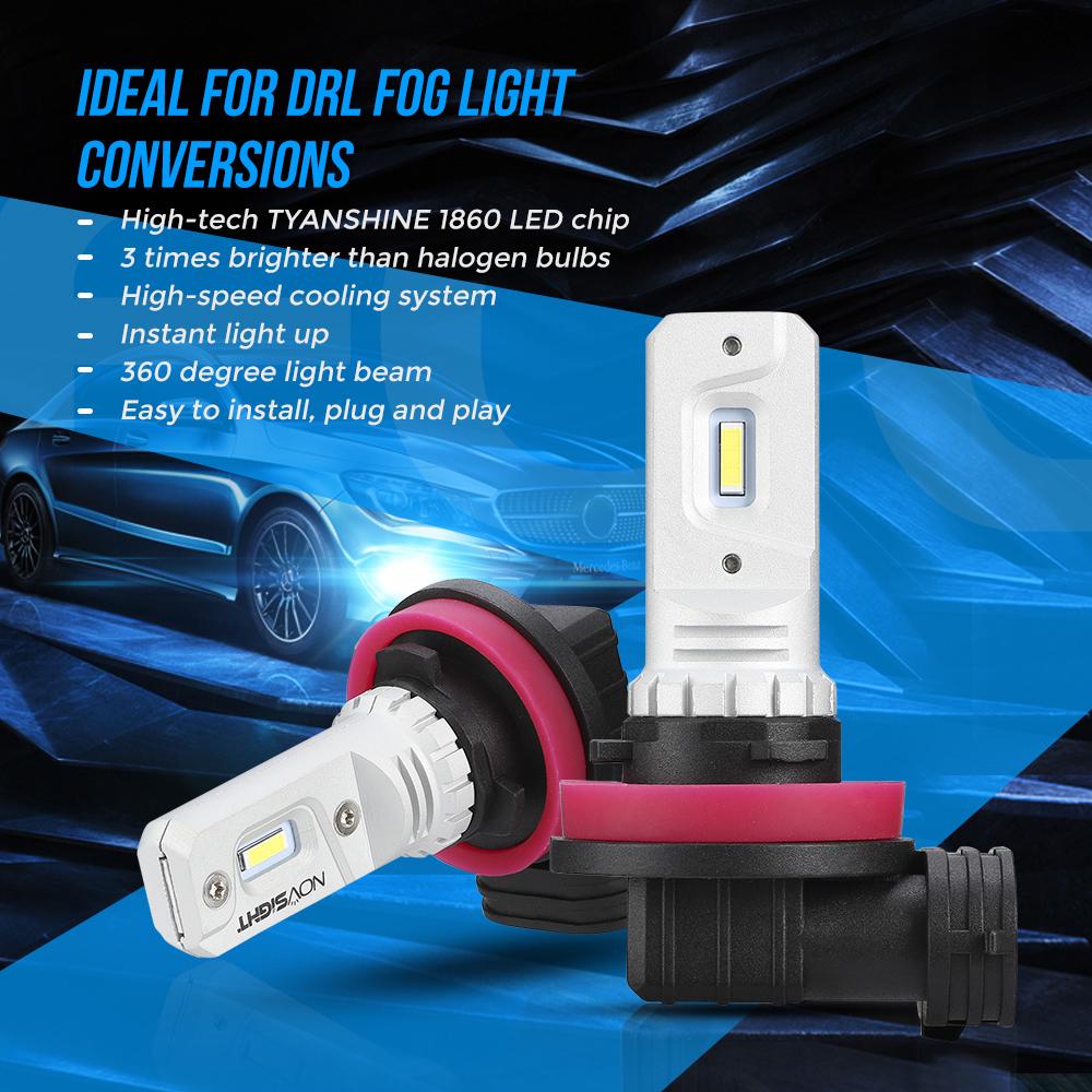 Buy Car LED Fog Lights 80W/Bulb Headlight Bulbs Kit 6000K White Running ...