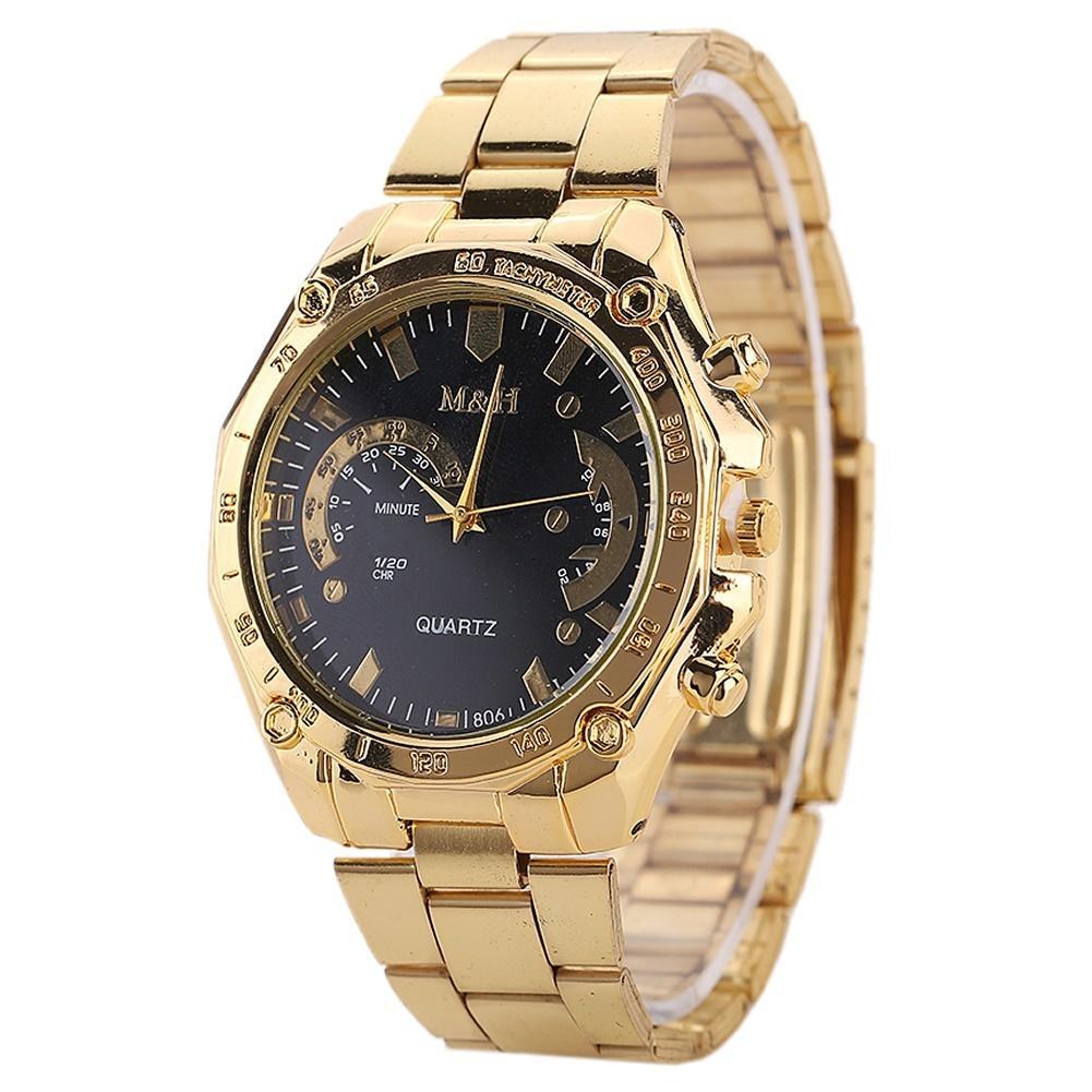Buy Men& Acute's Watch Luxury Unisex Stainless Steel Band Analog Quartz ...