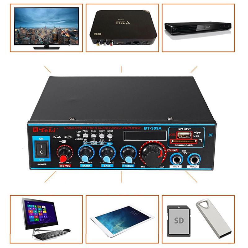 Buy HIFI LCD Display Audio Stereo Power Amplifier Bluetooth FM Radio ...
