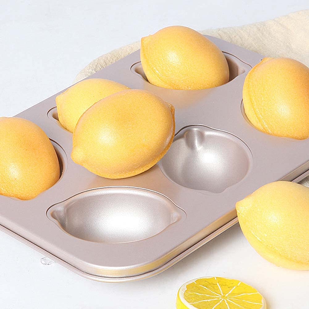 Cheap 6 Cavity Non-Stick Lemon-Shaped Cake Baking Mold, Novelty Lemon ...