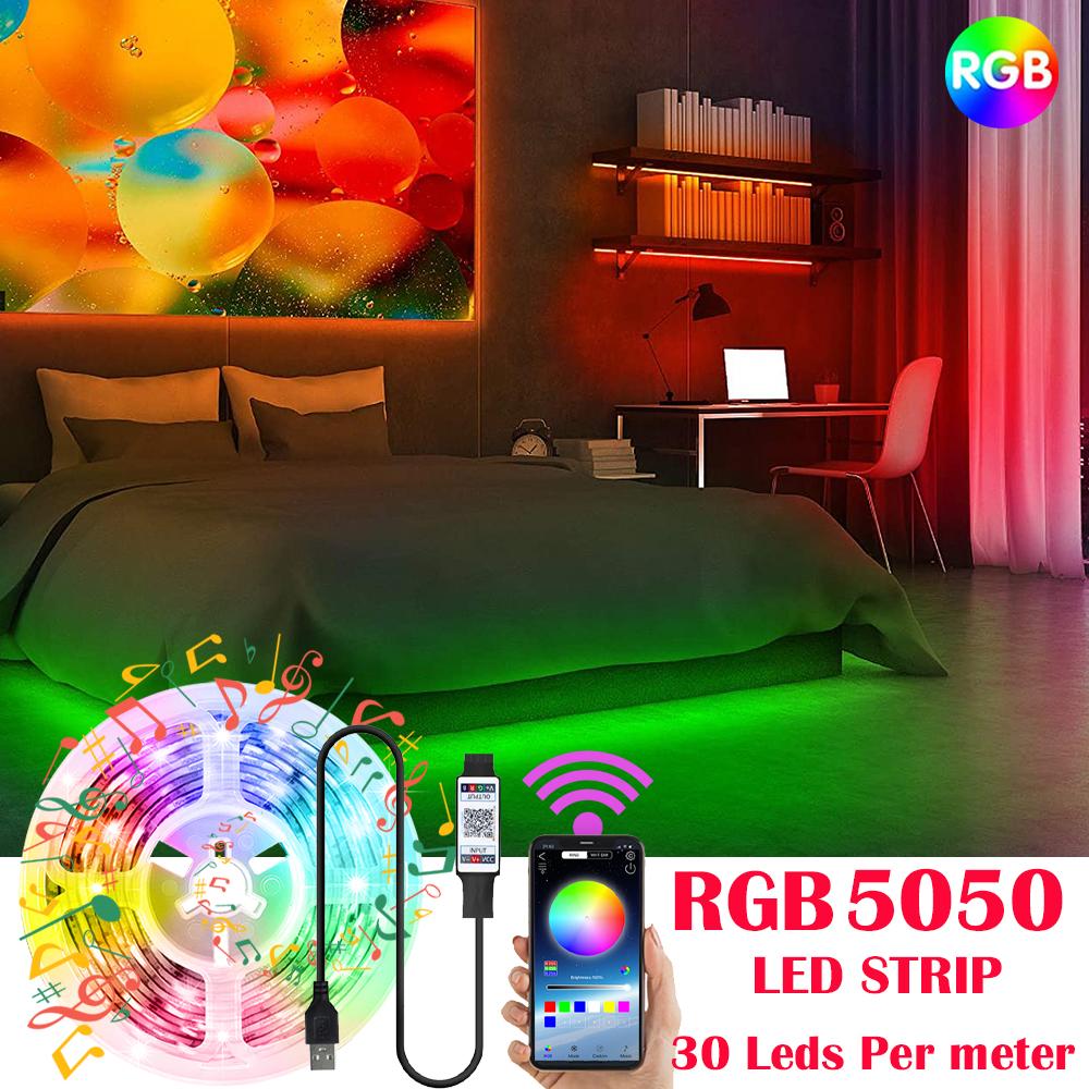 30 leds Per meter 3M 4M 5M Led Strip Lights Smart Sync Music, Bluetooth ...