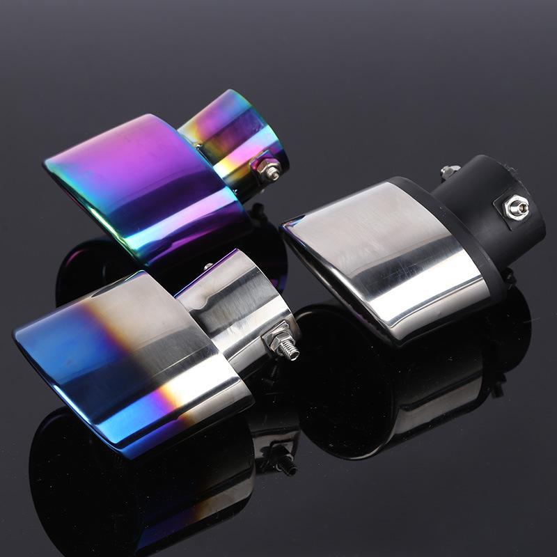 Buy Universal Car Vehicle Modification Square Exhaust Muffler Steel ...