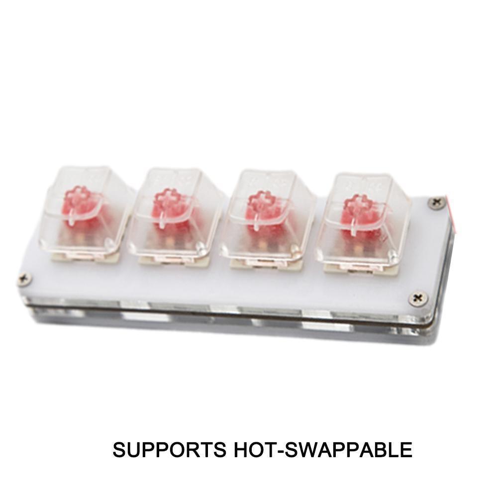 Buy 4keys Pink Programming Keypad USB Hotswap Keyboard Support Red ...