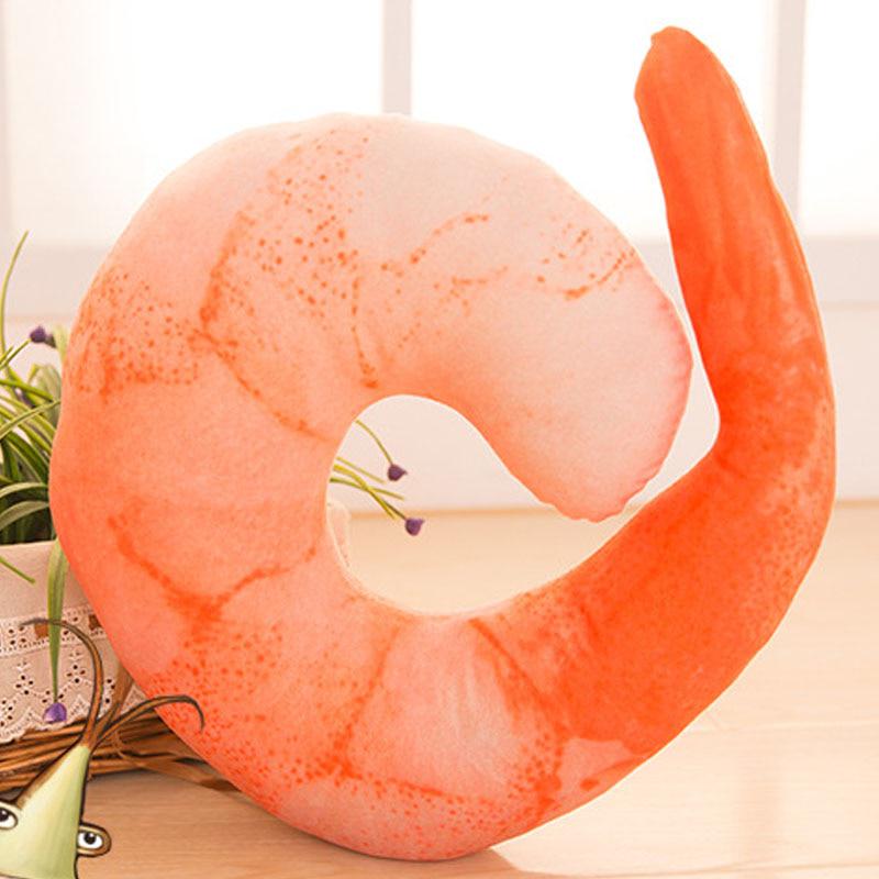Buy 45*45Cm Novelty Simulational Plush Peeled Shrimp U-shaped Pillow ...