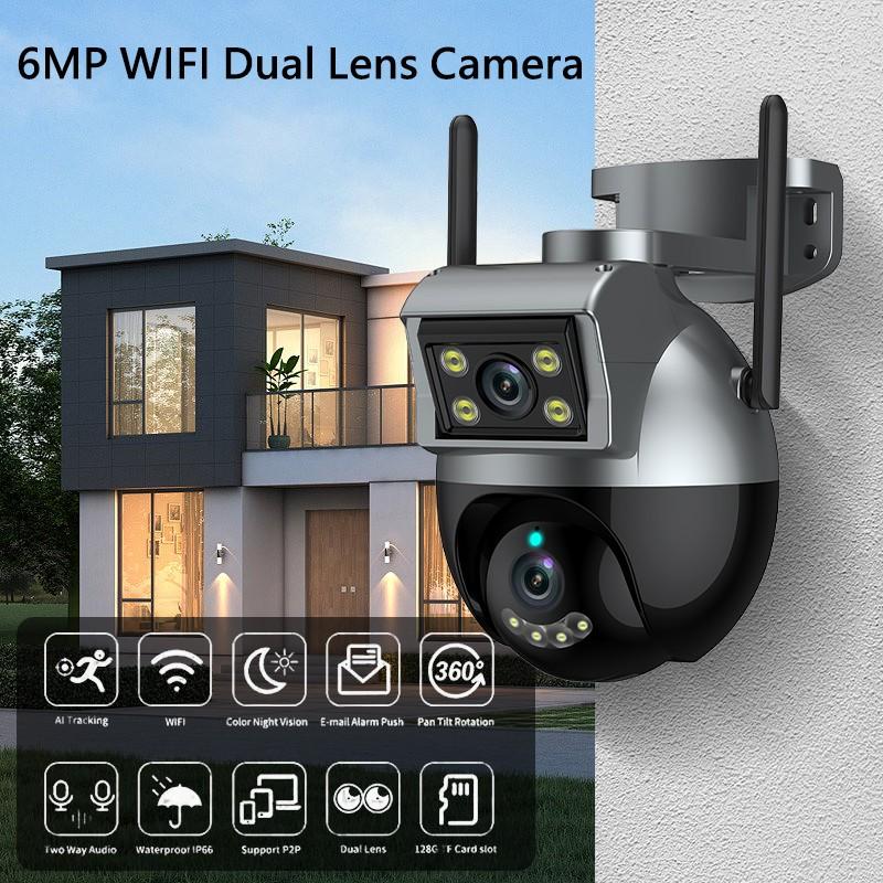 Cheap 6MP Dual Lens Wifi IP Camera Outdoor Auto Tracking PTZ Wireless ...