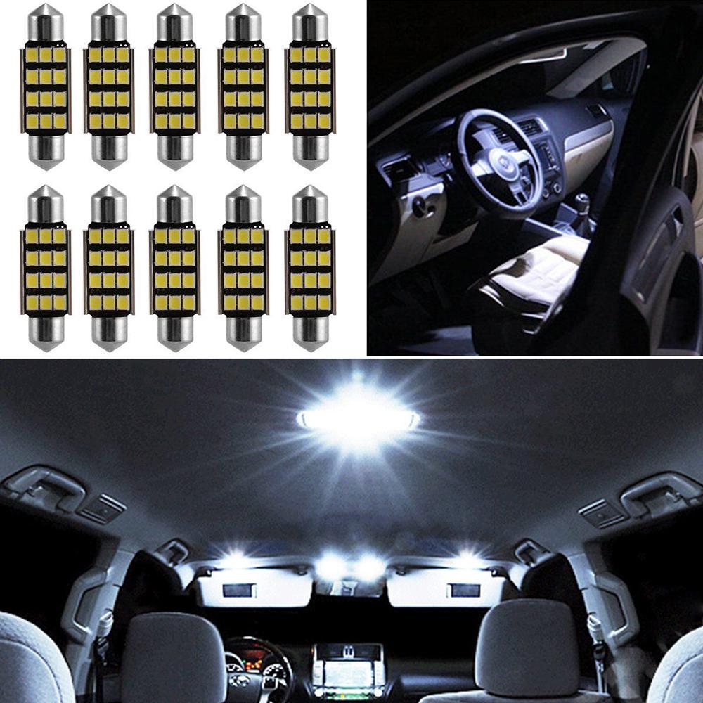 Buy 10X White 39mm 2835 12-SMD LED Festoon Dome Map Interior Car Light ...