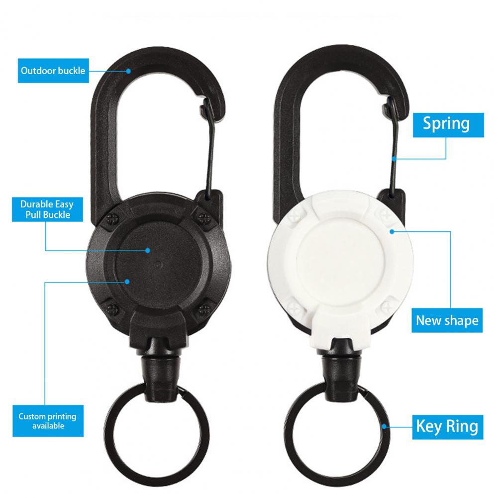 Carabiner Clip Spring Design Alloy Storage Item Outdoor Retractable Key ...
