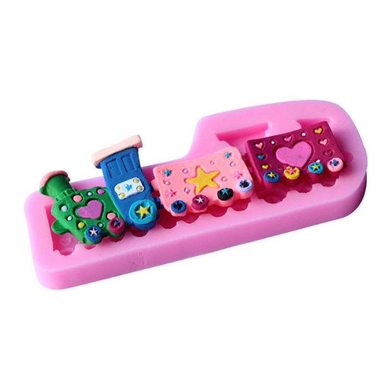 Buy Cartoon Train Shape Fondant Cake Silicone Mold Cake Decorating ...