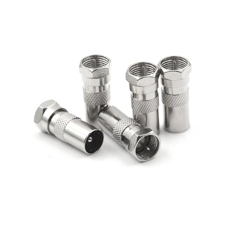 Buy 5PCS F Male Plug To IEC DVB-T TV PAL Male Straight Coax Coaxial RF ...
