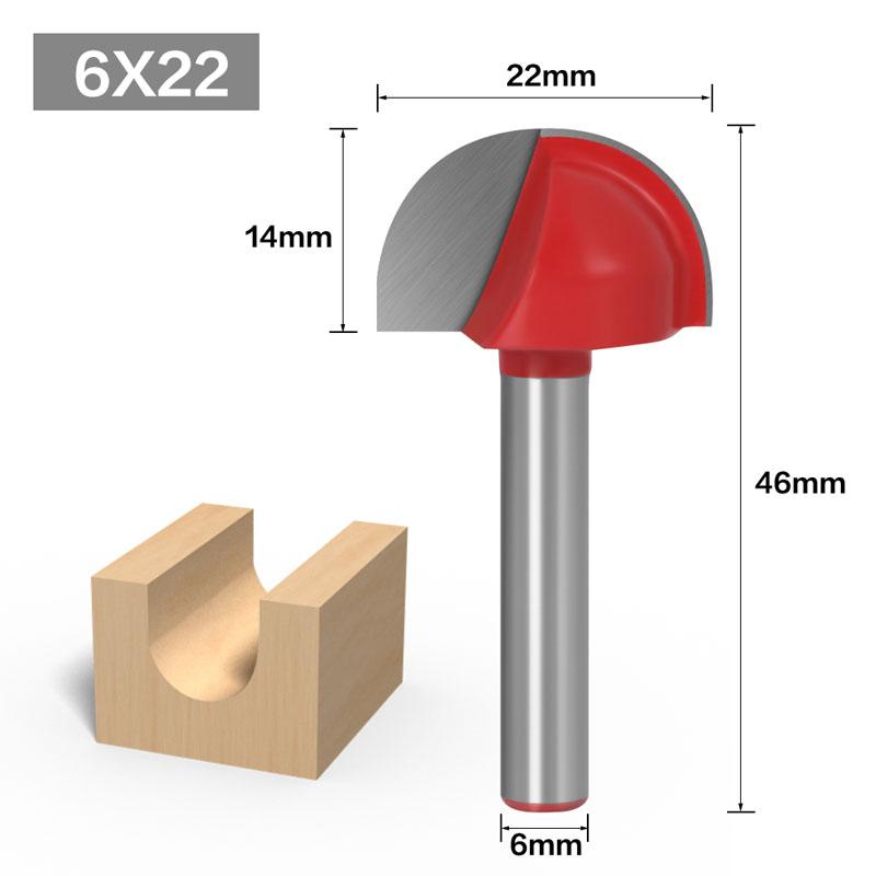 Buy 1pc 6mm Shank CNC Round Nose Cove Core Box Router Bit Shaker Cutter ...