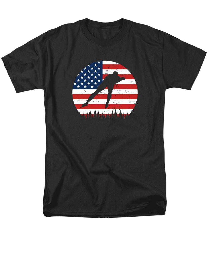 Buy Men Premium Cotton speed skating america Print Tees Funny Harajuku ...