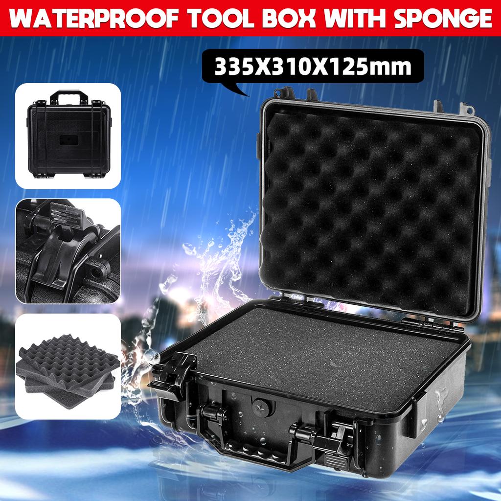 Black Waterproof Hard Plastic Carry Case Bag Tool Storage Box Portable ...