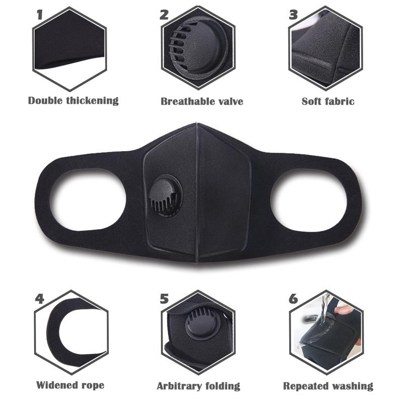 Buy Black Anti Air Dust Mask Breathing Filter Smoke Pollution Mask ...