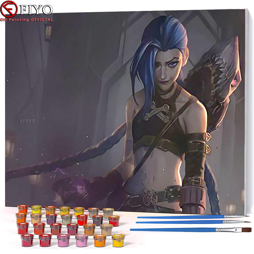 DIY Painting By Numbers Kit Game Character Jinx Painting Wall Art ...