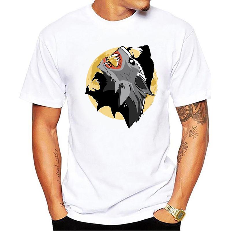 Buy T-Shirt Men'S Harajuku Street Fashion Loose Fullmoon Werewolf ...