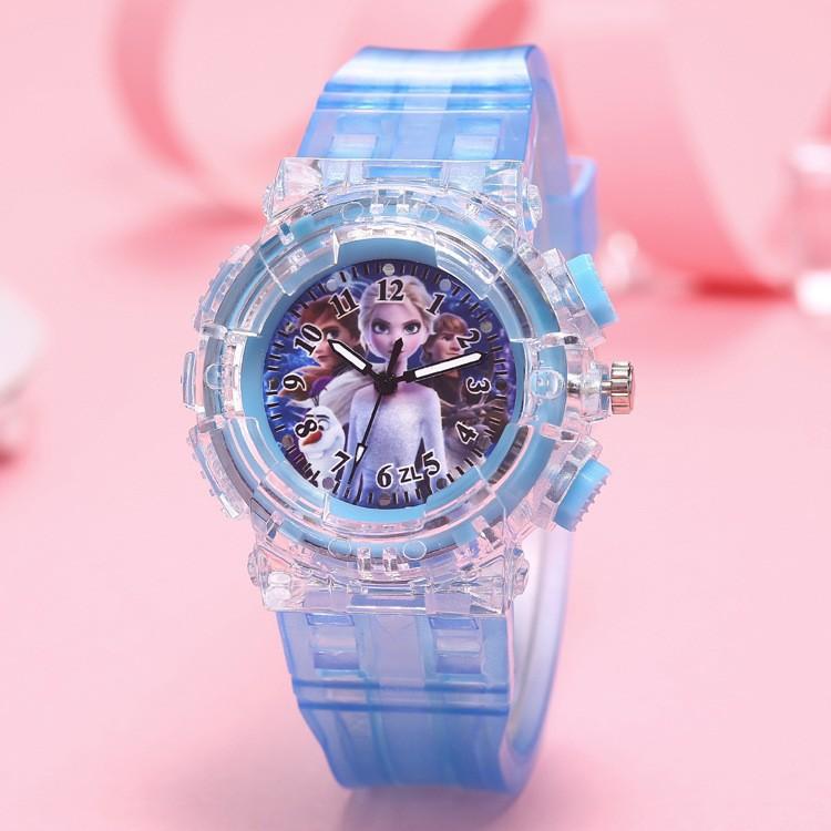 Frozen Watch Princess Aisha Children's Luminous Watch Student Silicone ...