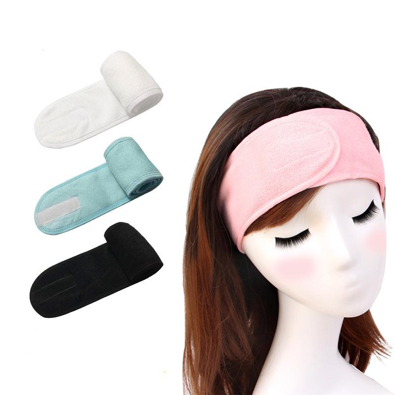 Buy Adjustable Facial Bathroom Velcro Band Hairband Makeup Head Band ...
