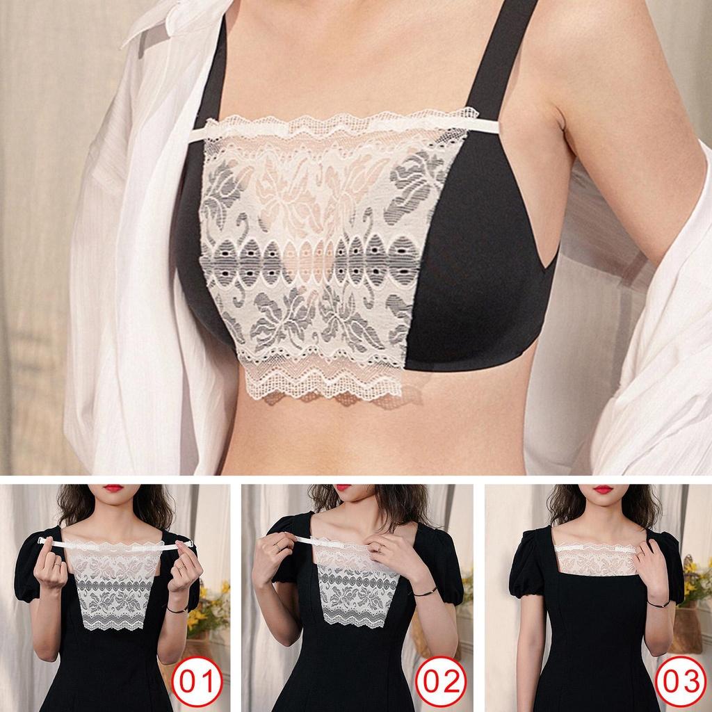 Buy Women's Cleavage Cover Up Seamless Underwear Invisible Bra Insert Wrapped Bra Lace Privacy ...