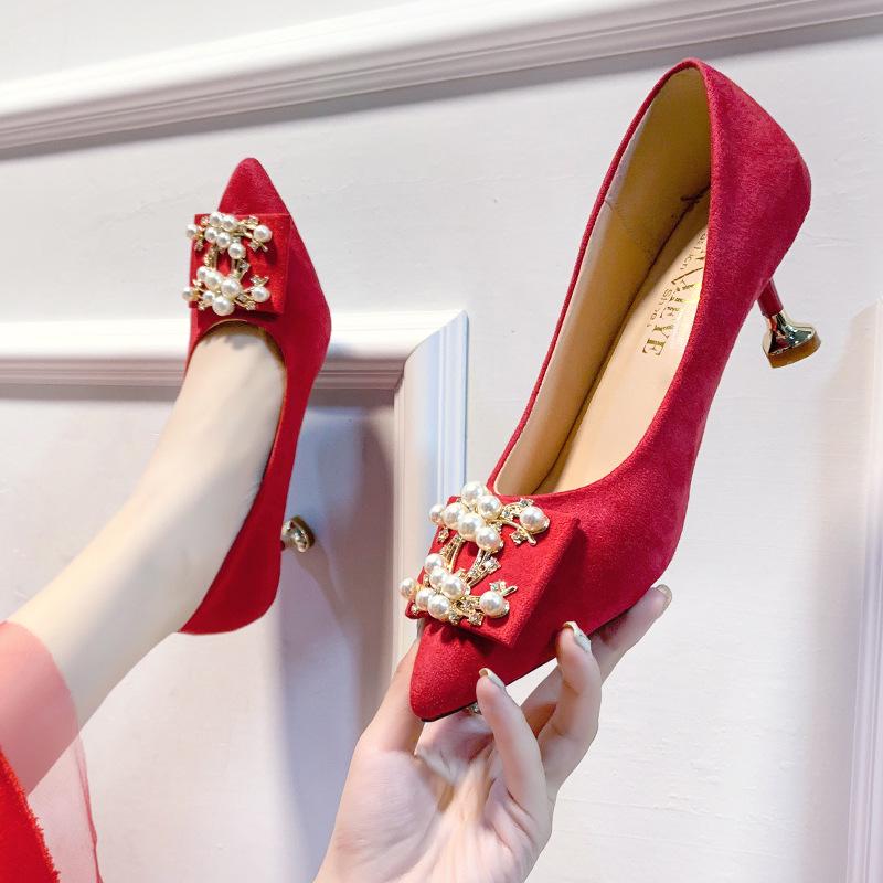 Satın alın Pointed Red Wedding Bride Sexy High Heels | Joom