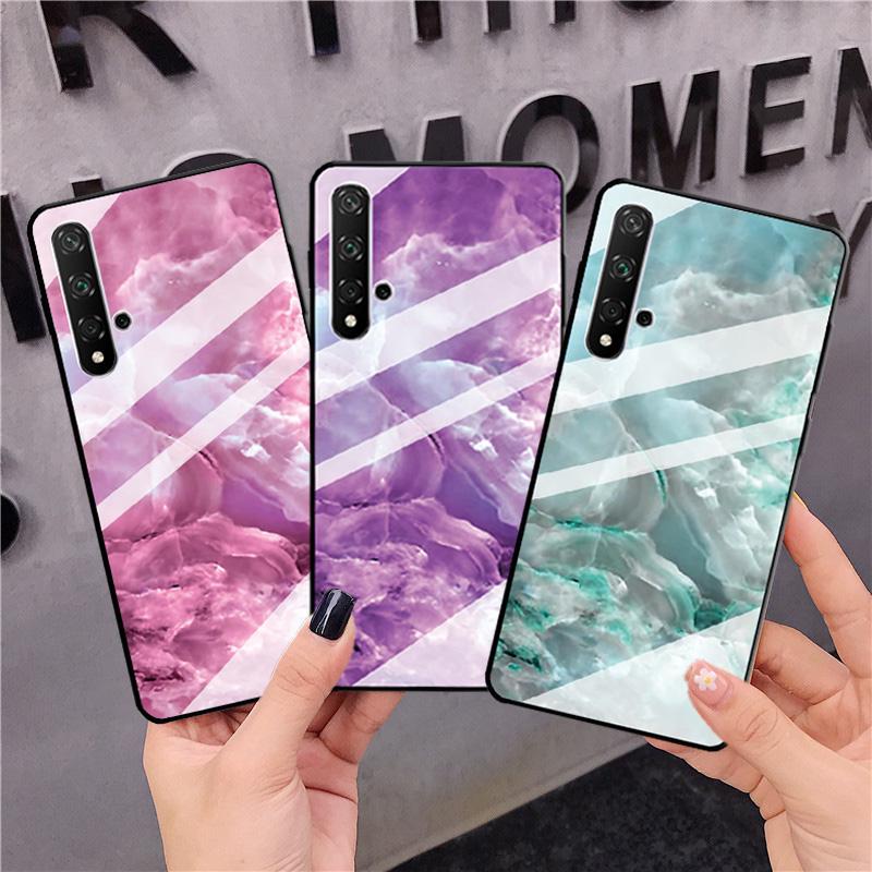 Buy Beautiful Tempered Glass Phone Case Color Pattern Cover for Huawei ...
