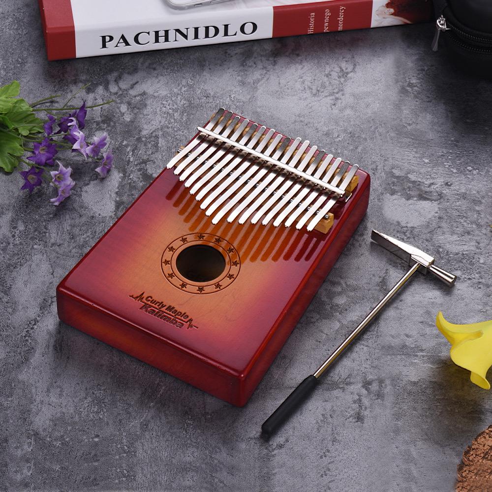 Buy GECKO MC-S 17-key Kalimba Thumb Piano Mbira Curly Maple Solid Wood ...