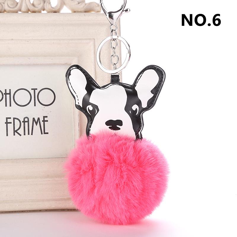 Buy 1PC Plush Dog Fluffy Fur Ball Keychain Pendant Keyring Soft ...