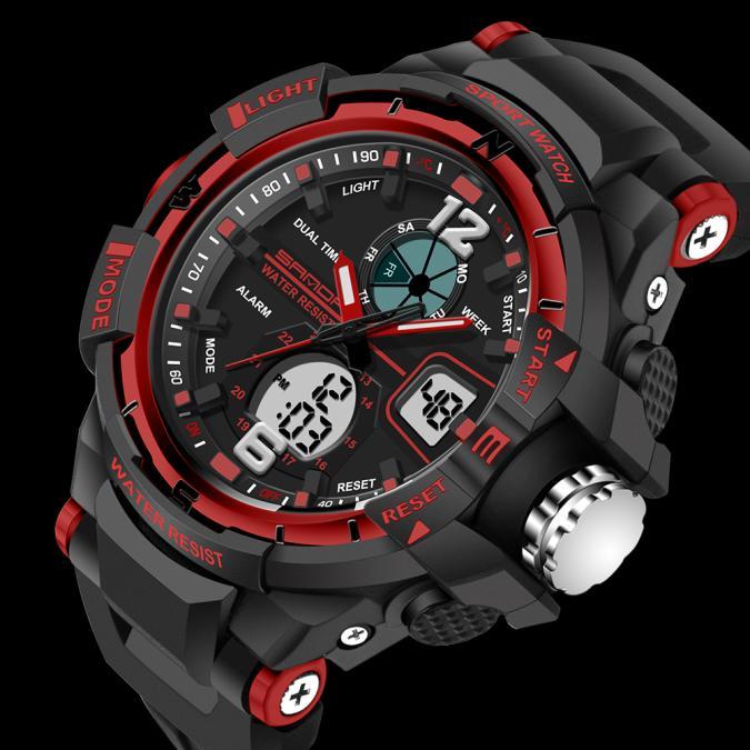 2 Style Multifunctional Outdoor Sport LED Digital Dual Display Wrist ...