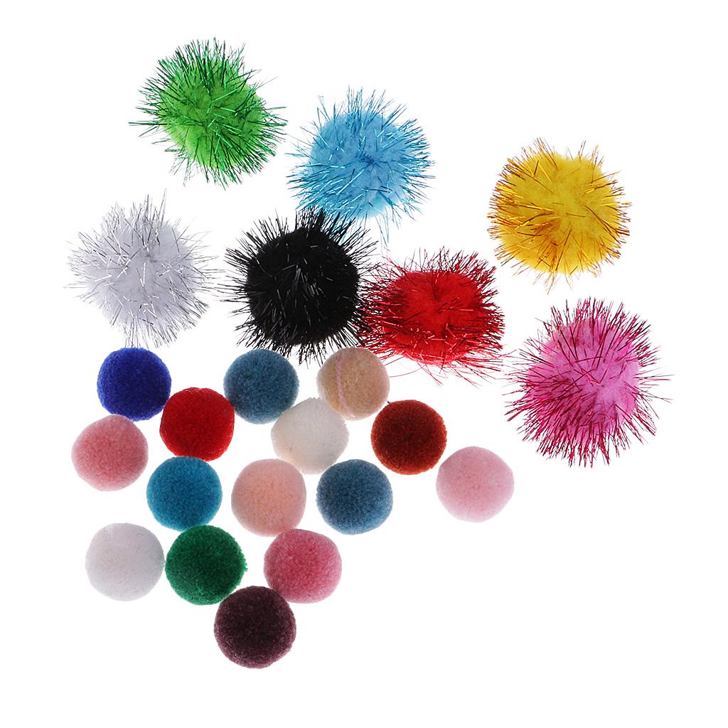 Buy 80 Pieces Multicolored Fluffy Pom Poms Ball Craft Assorted for Arts ...