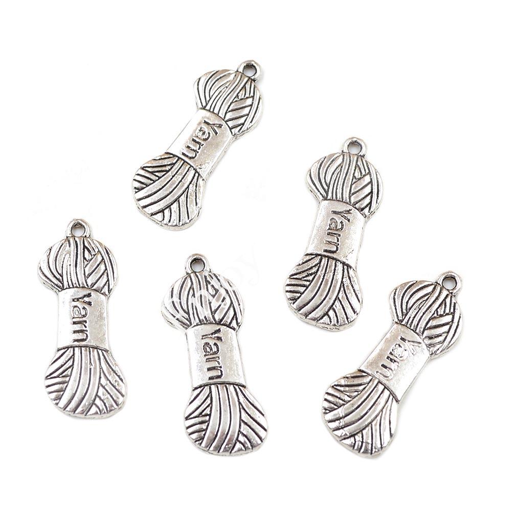 Buy 5 Pcs Wool Yarn Ball Pendant Alloy Bead Charms Jewellery at ...