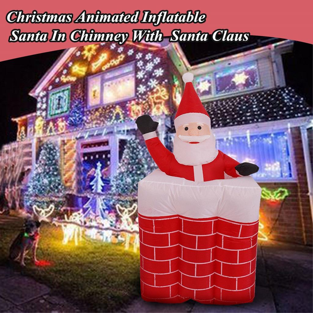 Buy Christmas Animated Inflatable Santa In Chimney With Santa Claus at ...