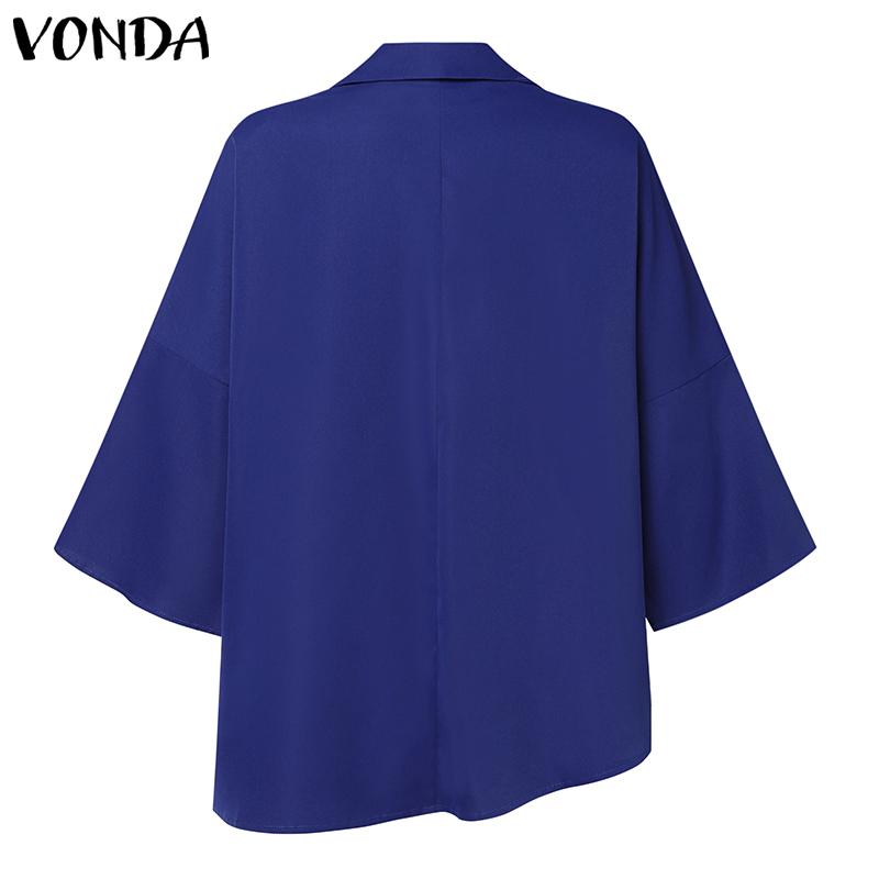 Купить Женские рубашки VONDA с рукавами-колокольчиками, однотонные топы ...
