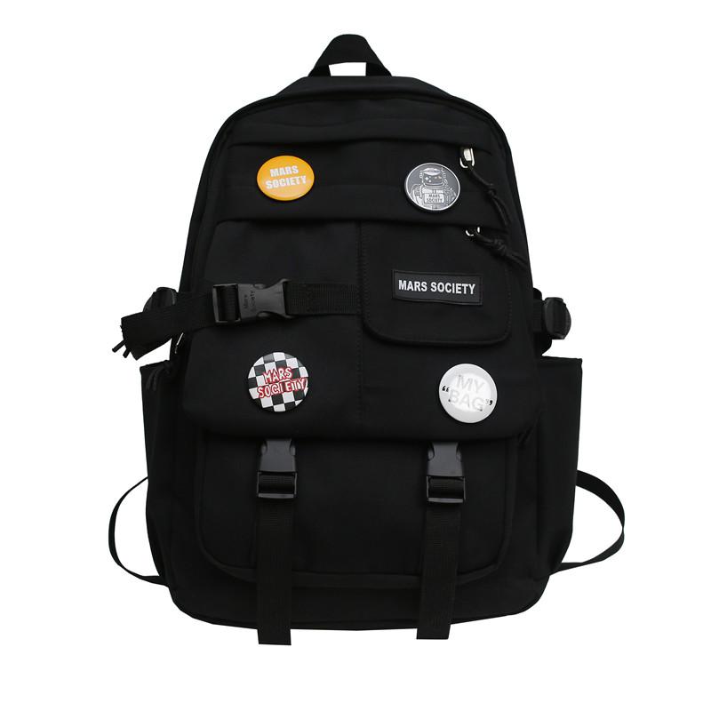 Buy Simple Solid Color Waterproof Backpack For Teen Large Capacity Book ...