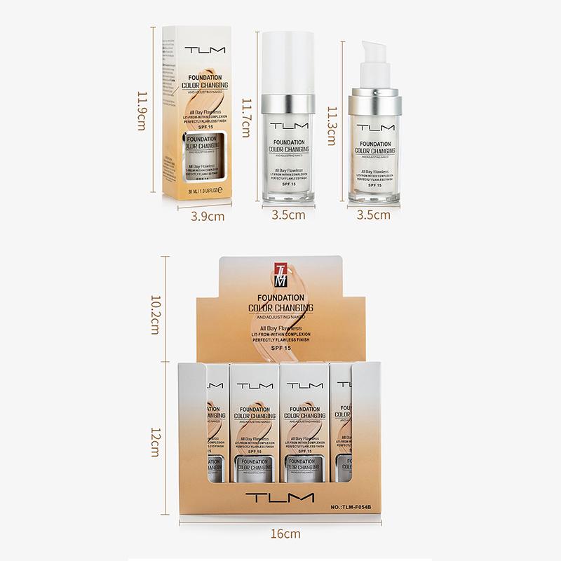 Buy Tlm 30Ml Magic Color Changing Liquid Foundation Makeup Base Nude ...